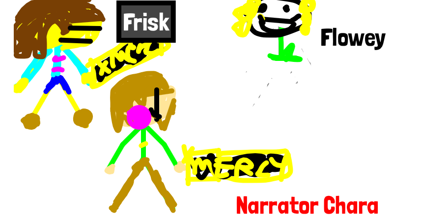 Frisk Chara And Flowey Stick figures